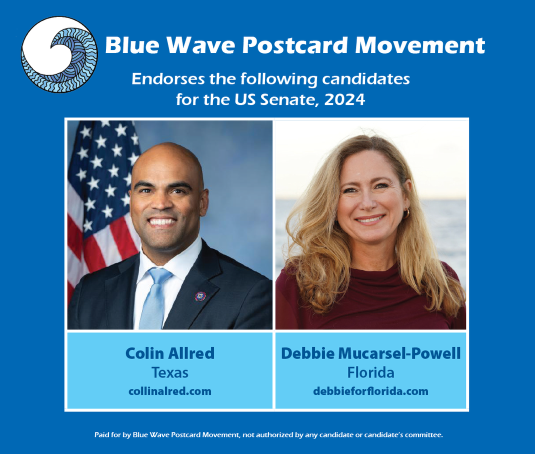 Blue Wave Endorsements – Blue Wave Postcard Movement